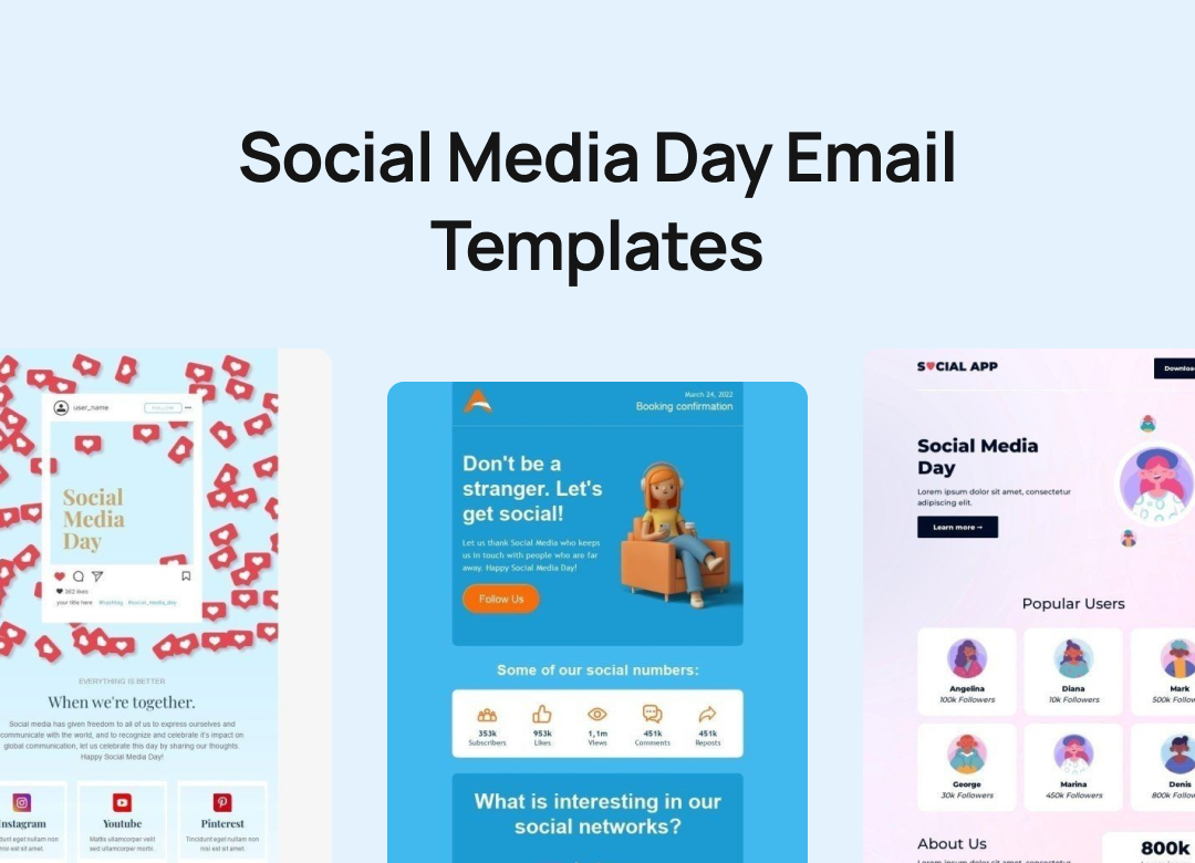 10 Social Media Day Email Templates 📭 | Free Social Media Day HTML ...