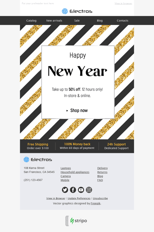 Gold and Black Email Template by Stripo.email
