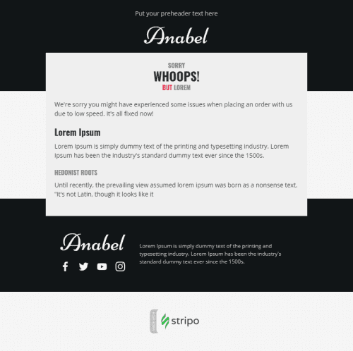 Classic Apology Email Template by Stripo.email