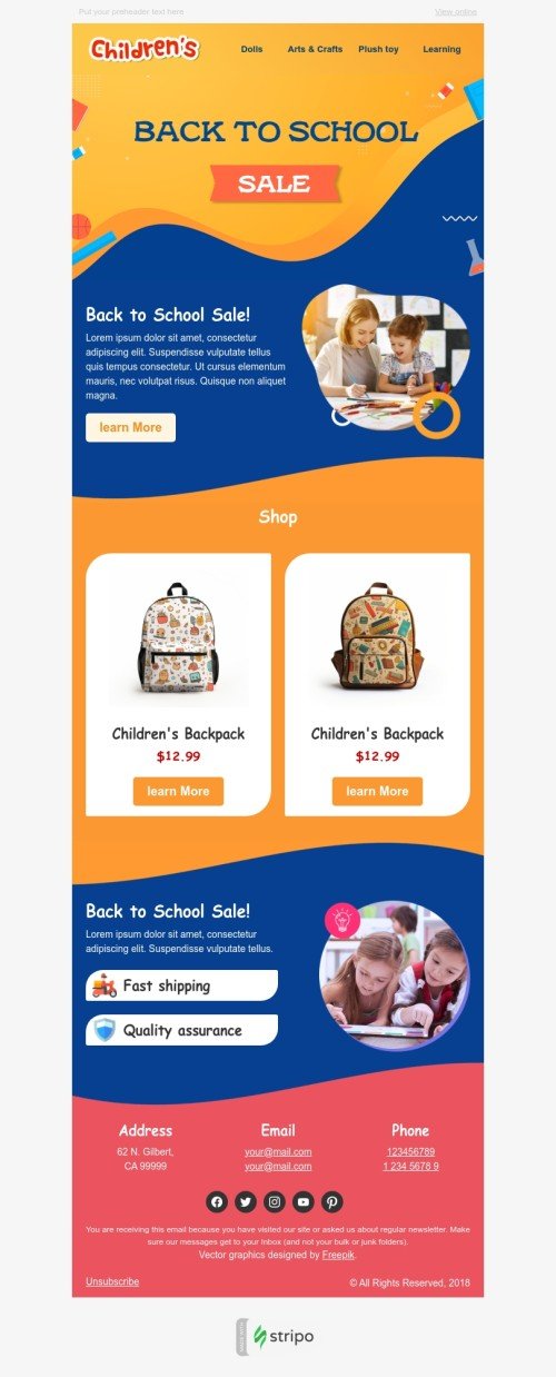 Children's Store Email Template by Stripo.email