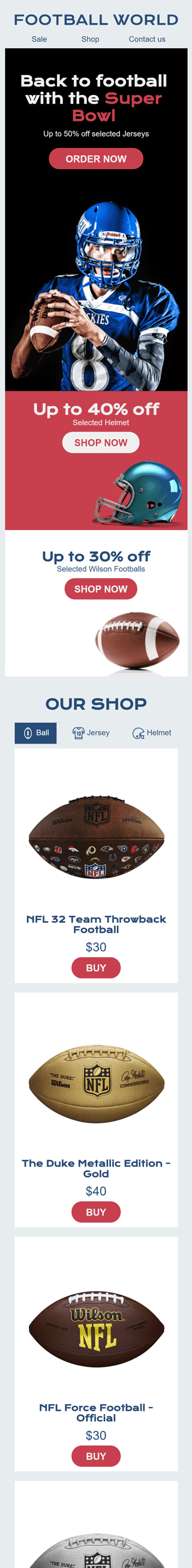 Sport Attribute Shop Email Template by Stripo.email