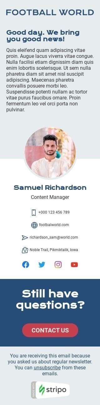 Football world Email Template by Stripo.email