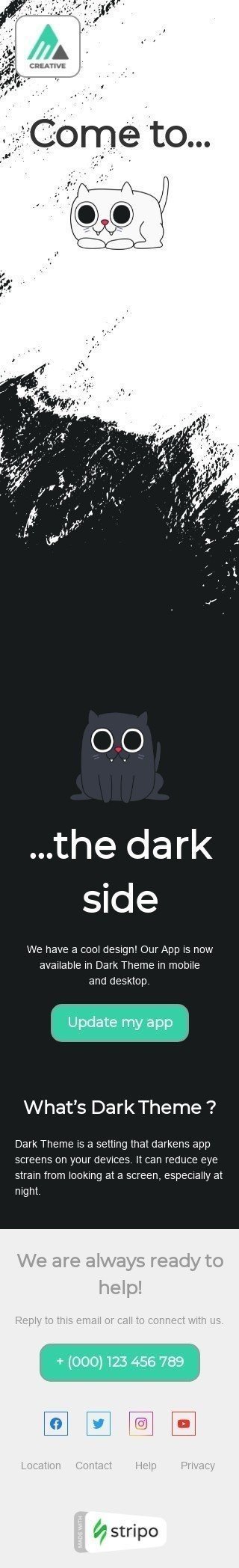 Dark theme Email Template by Stripo.email