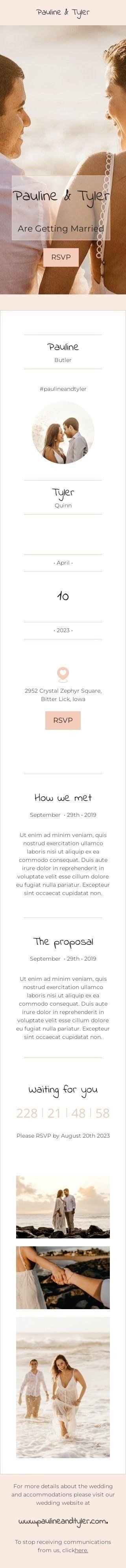 Pauline and Tyler are getting married Email Template by Stripo.email
