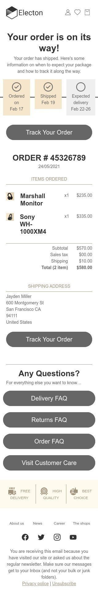 Order is on its way Email Template by Stripo.email