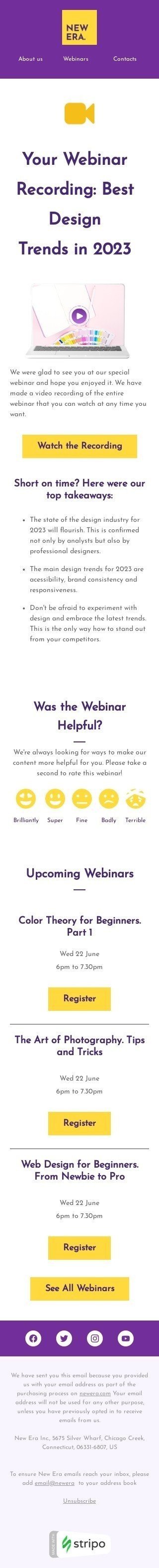 Your webinar recording Email Template by Stripo.email
