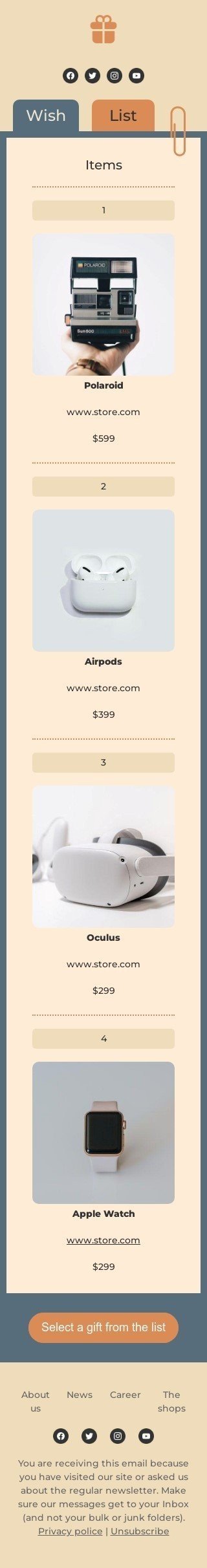 Wish list of gadgets Email Template by Stripo.email