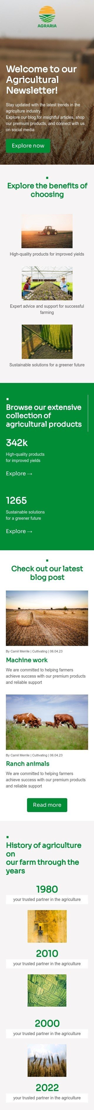 Agricultural newsletter Email Template by Stripo.email
