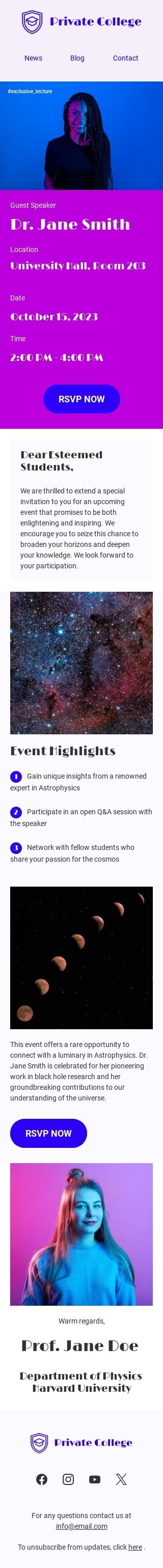 Exclusive lecture Email Template by Stripo.email