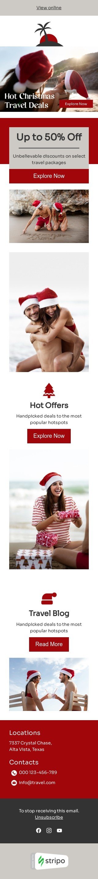 Hot Christmas travel deals Email Template by Stripo.email