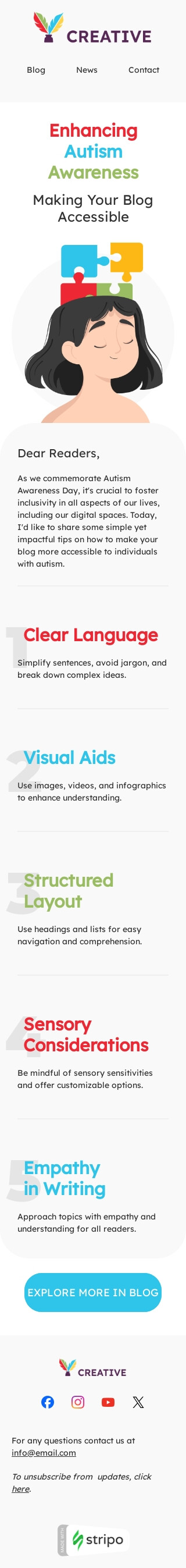 Making your blog accessible Email Template by Stripo.email