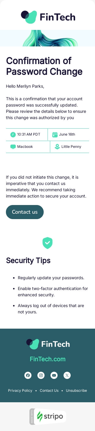 Password сhange Email Template by Stripo.email