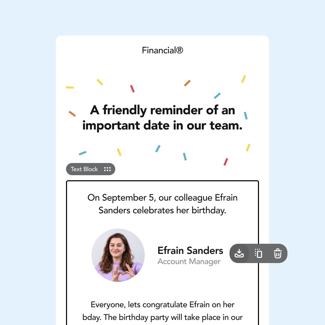 Email builder for HR and Communication specialists — Stripo.email